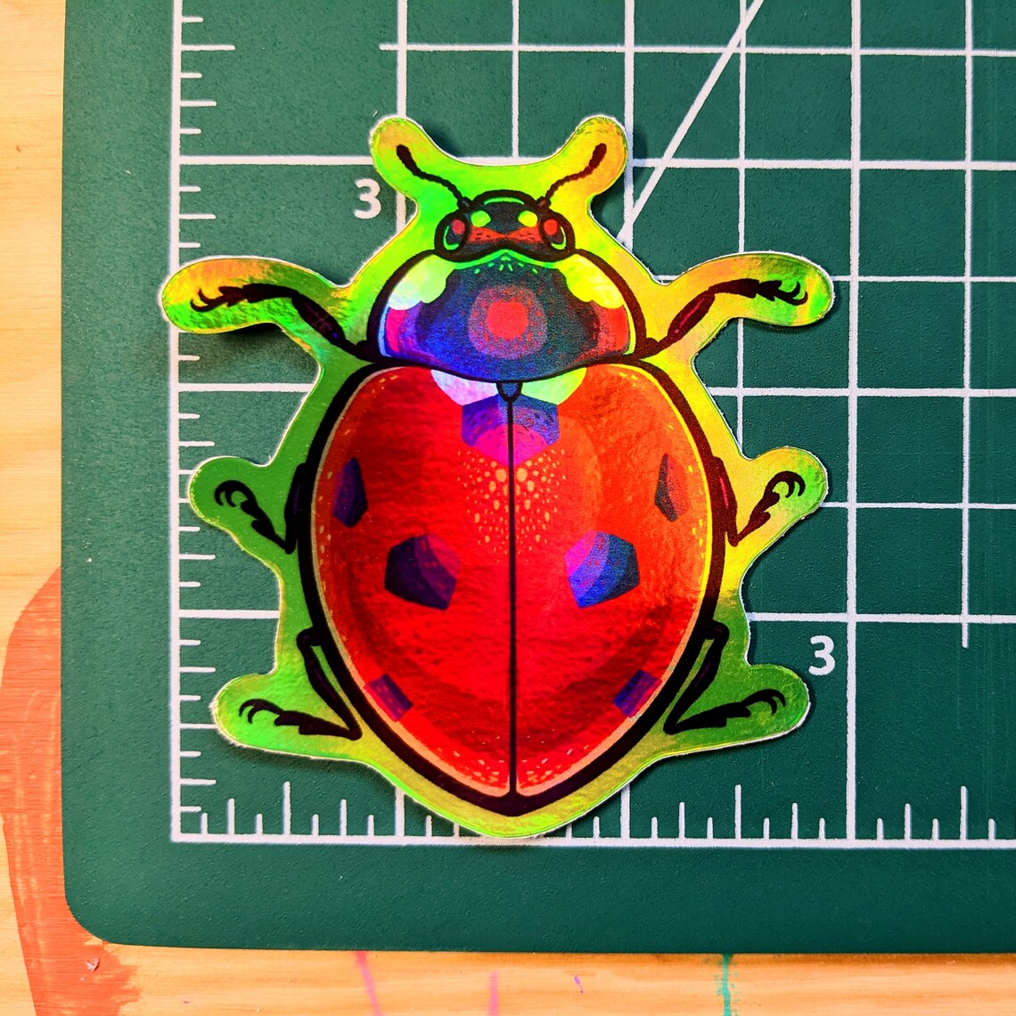 Holographic Ladybug Vinyl Sticker - Etsy