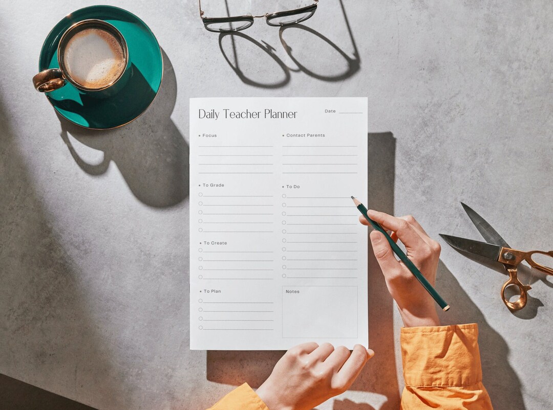 Minimalist Teacher Daily Planner-digital Download - Etsy