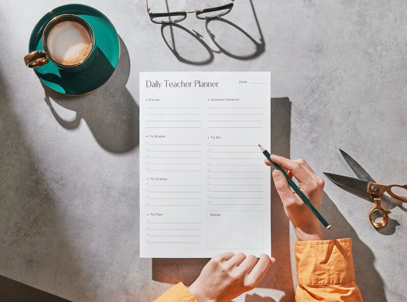 Minimalist Teacher Daily Planner-digital Download - Etsy