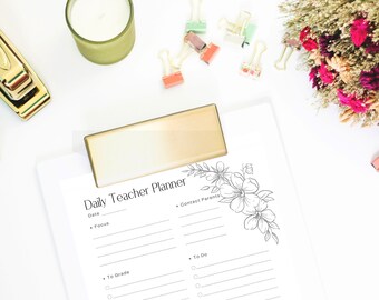 Minimalist Teacher Daily Planner-digital Download - Etsy