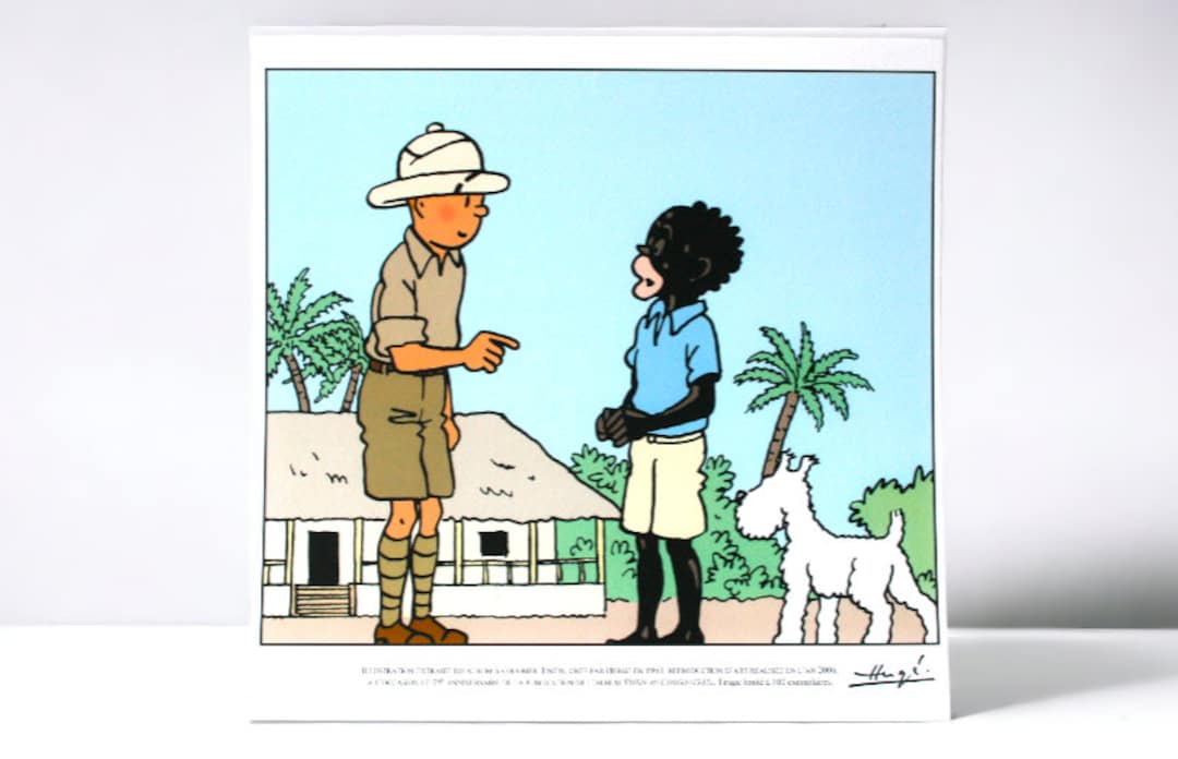 Tintin Lithograph 'tintin in Africa' 30 X 30cm Special Edition ...