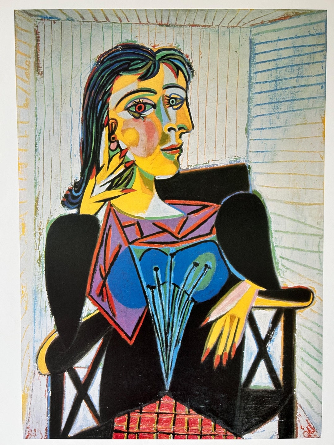 Pablo PICASSO - Original Art Poster "woman in Chair" (1986) - Arti ...