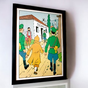 Poster "tintin, Snowy and the Border Crossing" (original/authentic ...