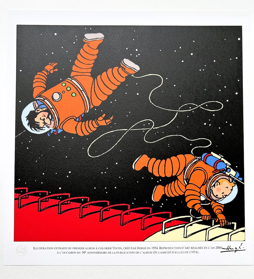Tintin - Lithography Explorers on the Moon / Rocket Tintin - Print ...