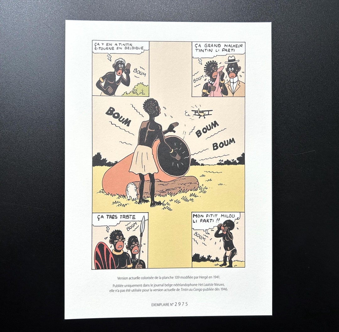 Tintin - Lithography 'tintin Au Congo' - 17 X 24cm - Seriegraphy Art ...