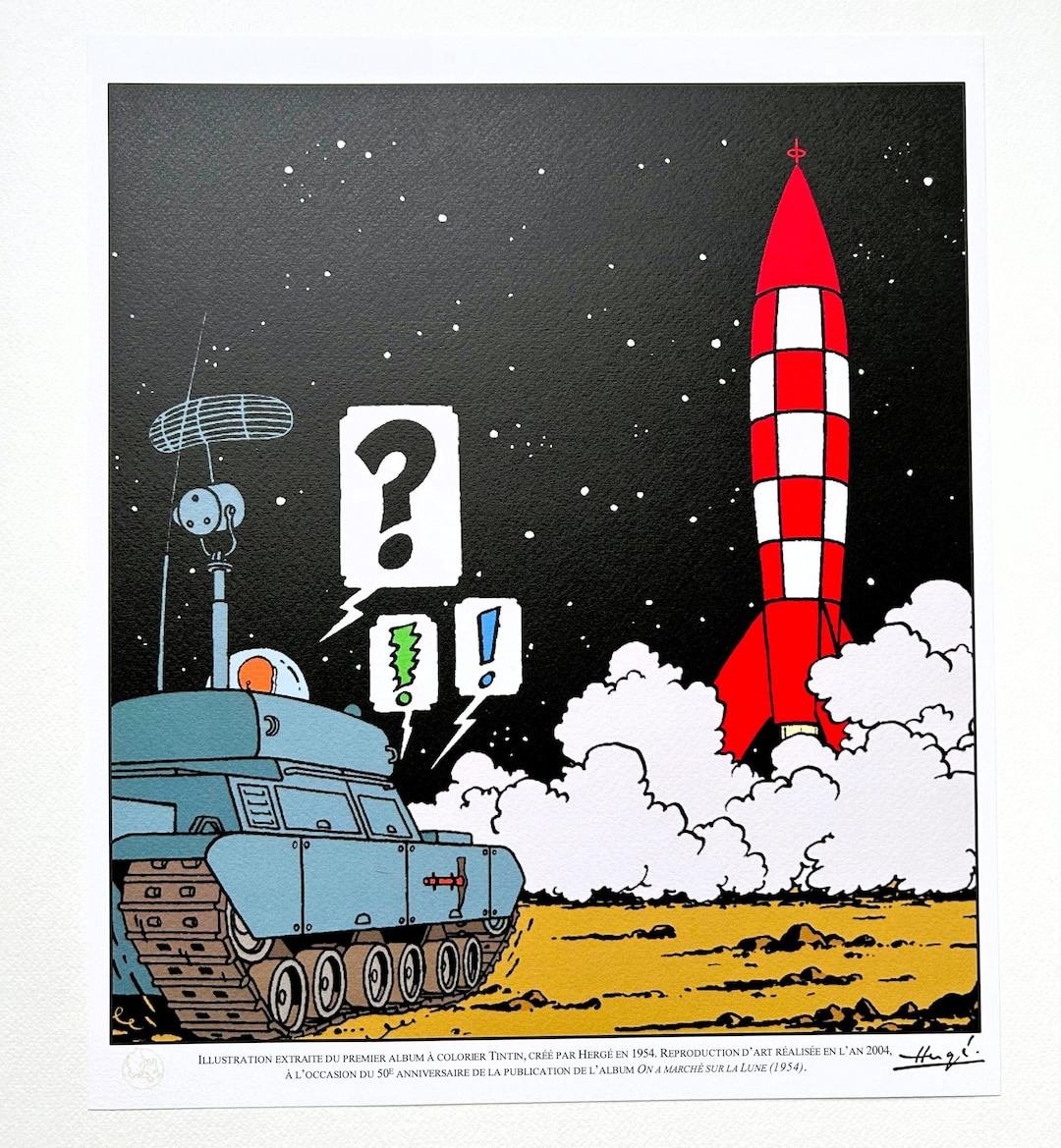 Tintin - Lithography Explorers on the Moon / Rocket Tintin - Print ...