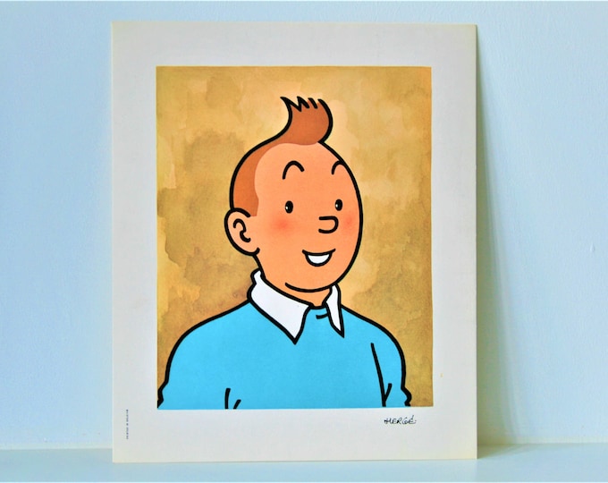 Tintin - Original Lithograph Silkscreen/watercolor Portfolio Portrait ...