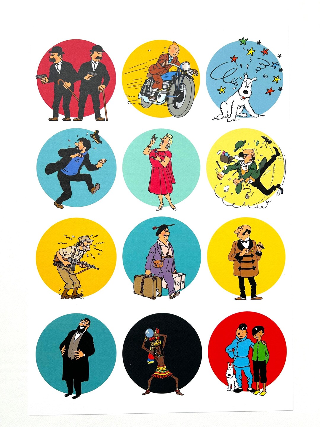 Tintin - Lithography Characters of Tintin - Print Seriegraphy - 33 X ...