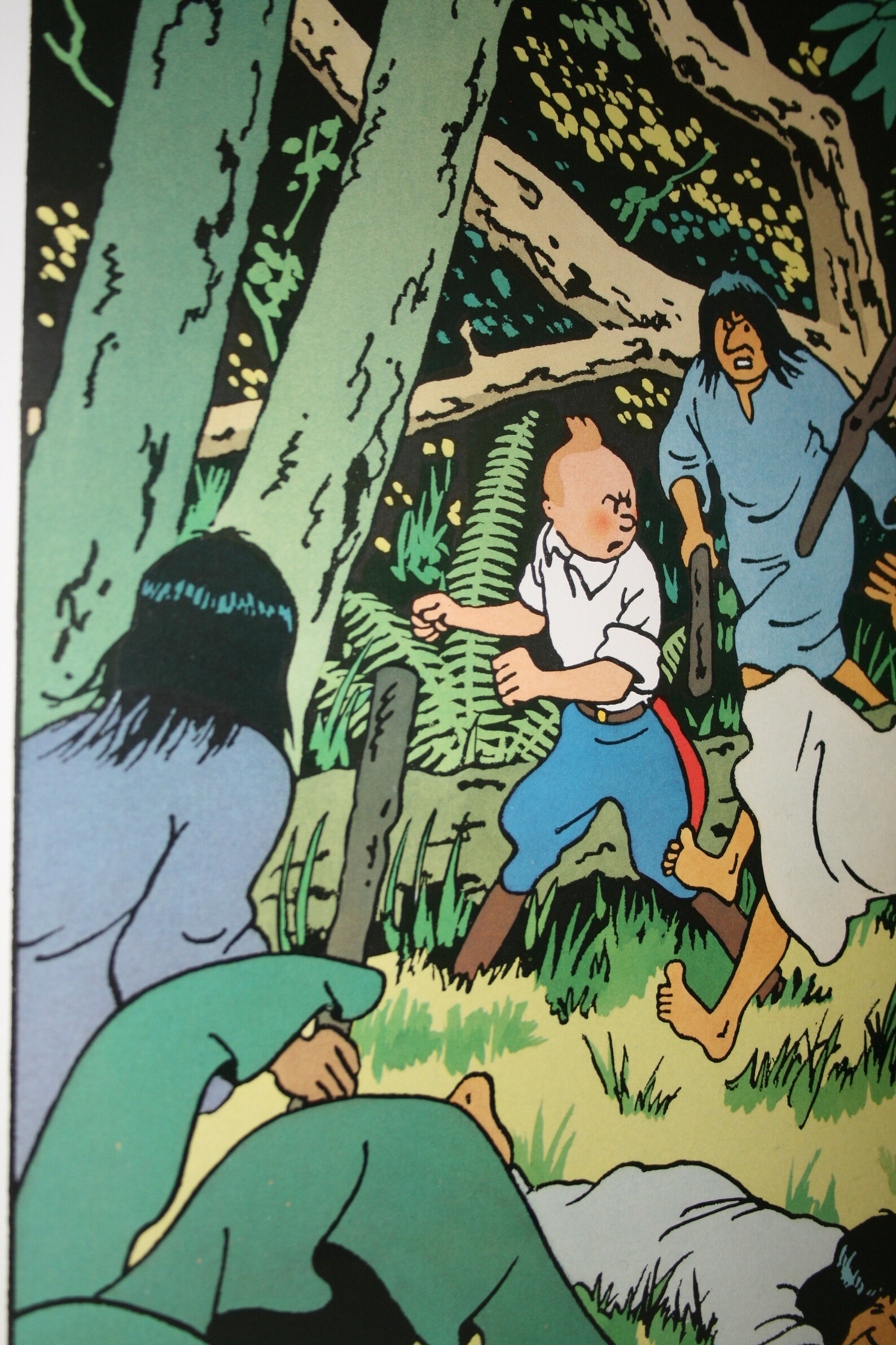 Poster "tintin, Snowy and the Fight" (original/authentic - 1986 ...