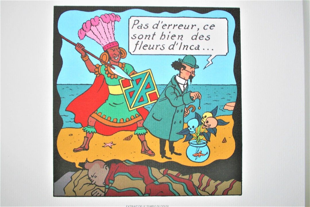 Tintin - Original Lithography - 3x Prints 'tintin and the Temple of the ...