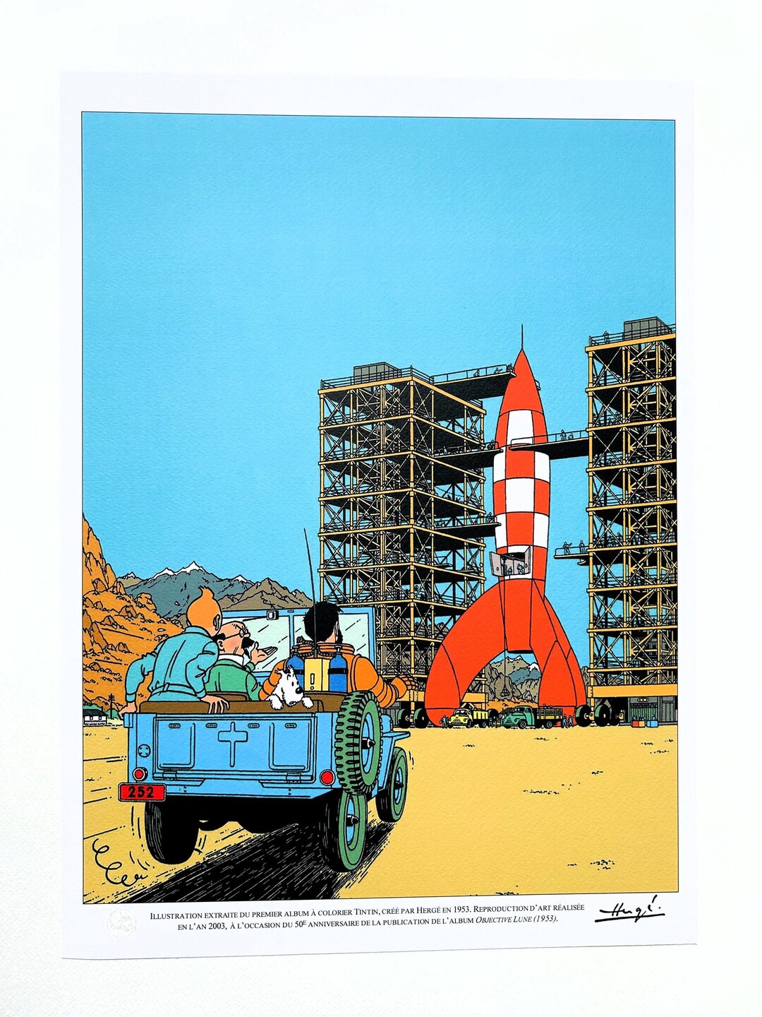 Tintin Lithography Destination Moon / Objective Lune Print Seriegraphy ...