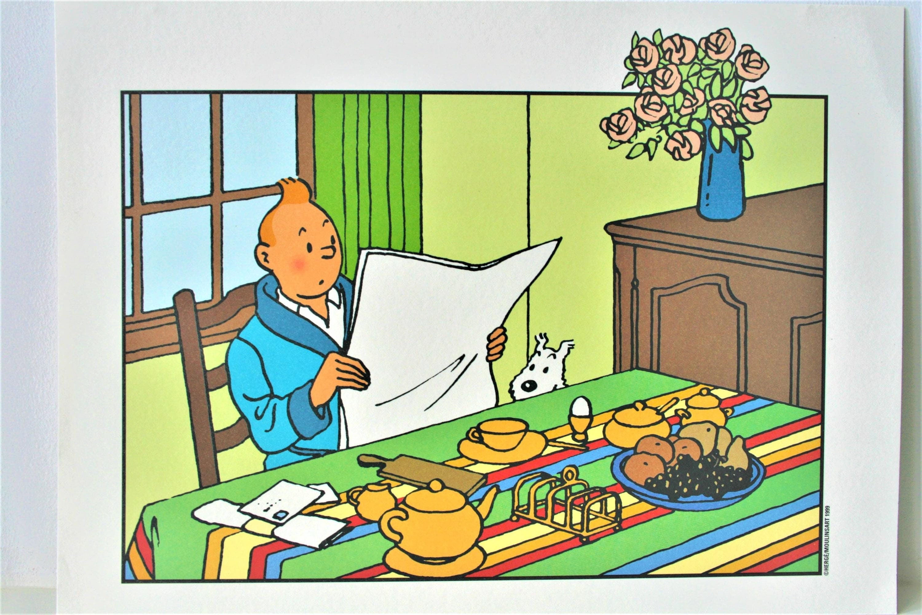 Tintin - Original Lithography the Adventures of Tintin - 29 X 21cm ...