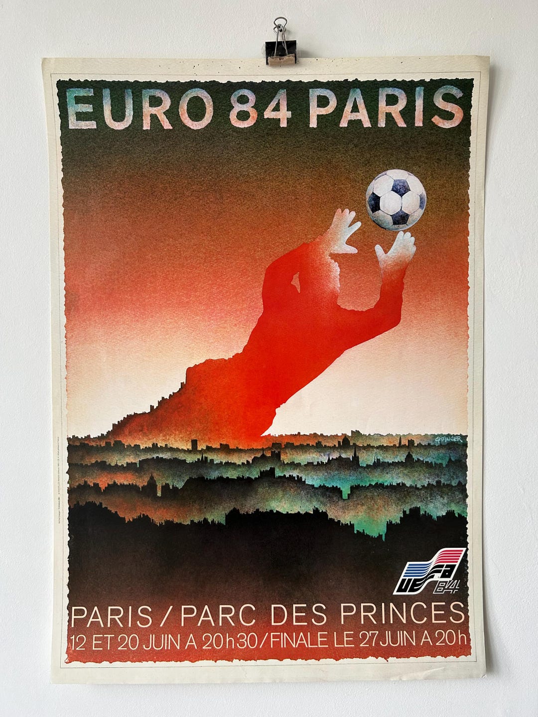 Michel GRANGER - Original Vintage Poster "euro 84 - France UEFA - Paris ...