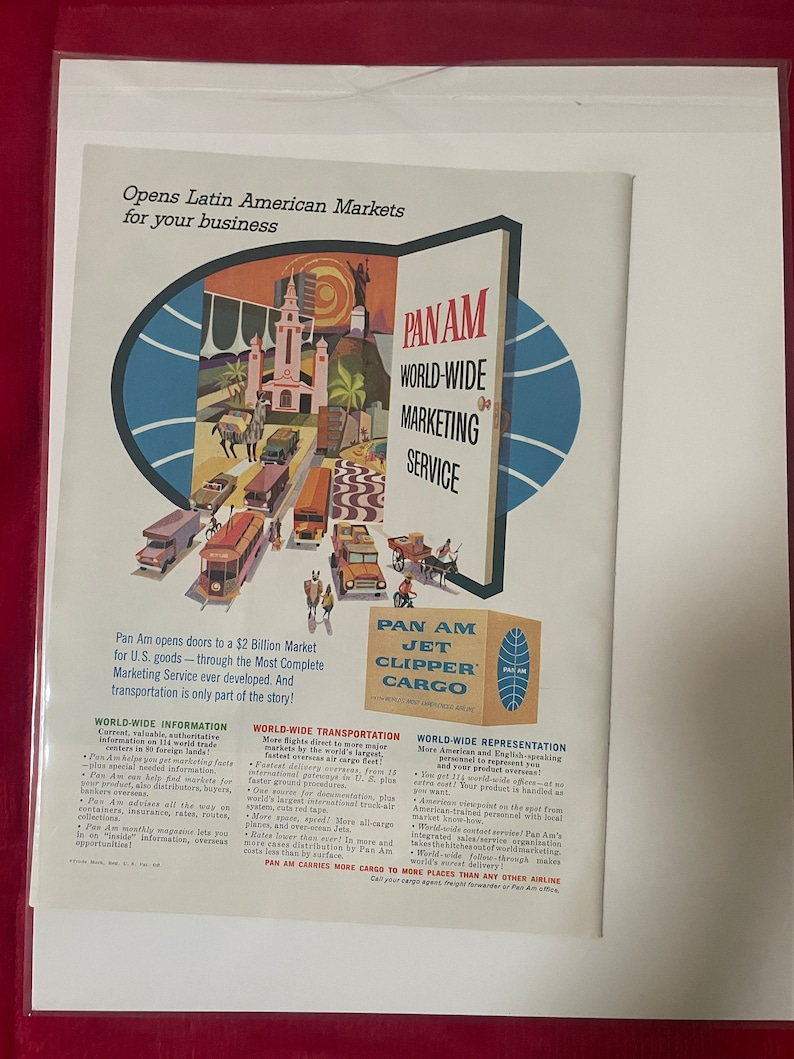 1960s Pan Am Jet Cargo Ad - Etsy