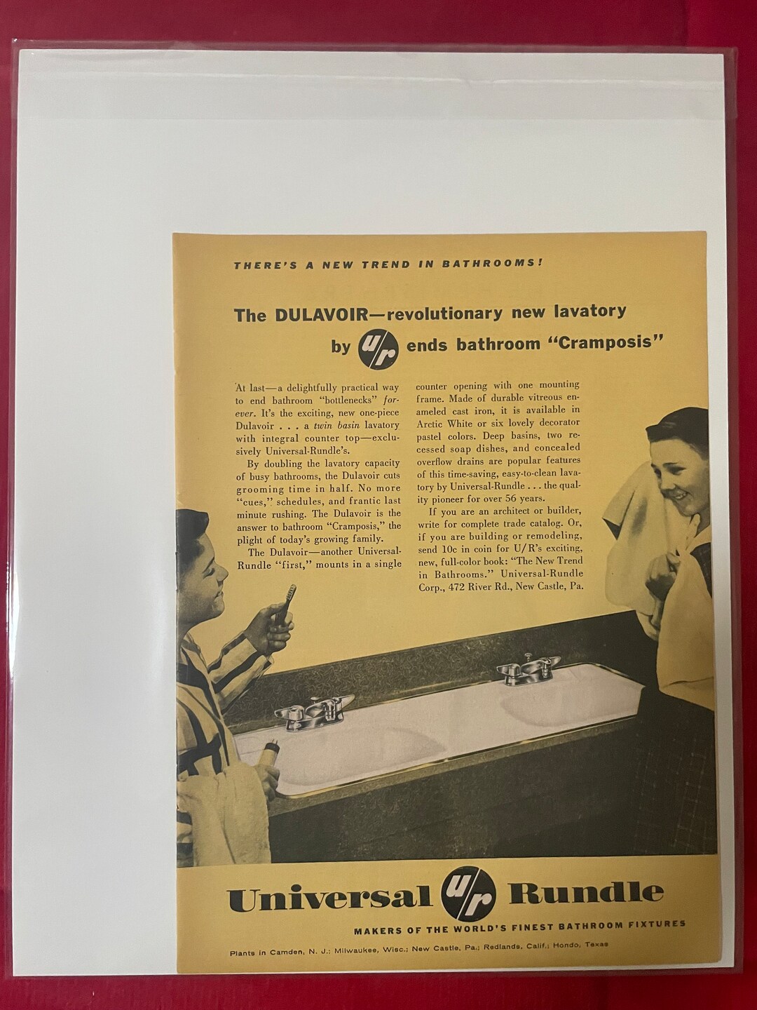 1960s Universal Rundle Bathroom Sink Ad - Etsy