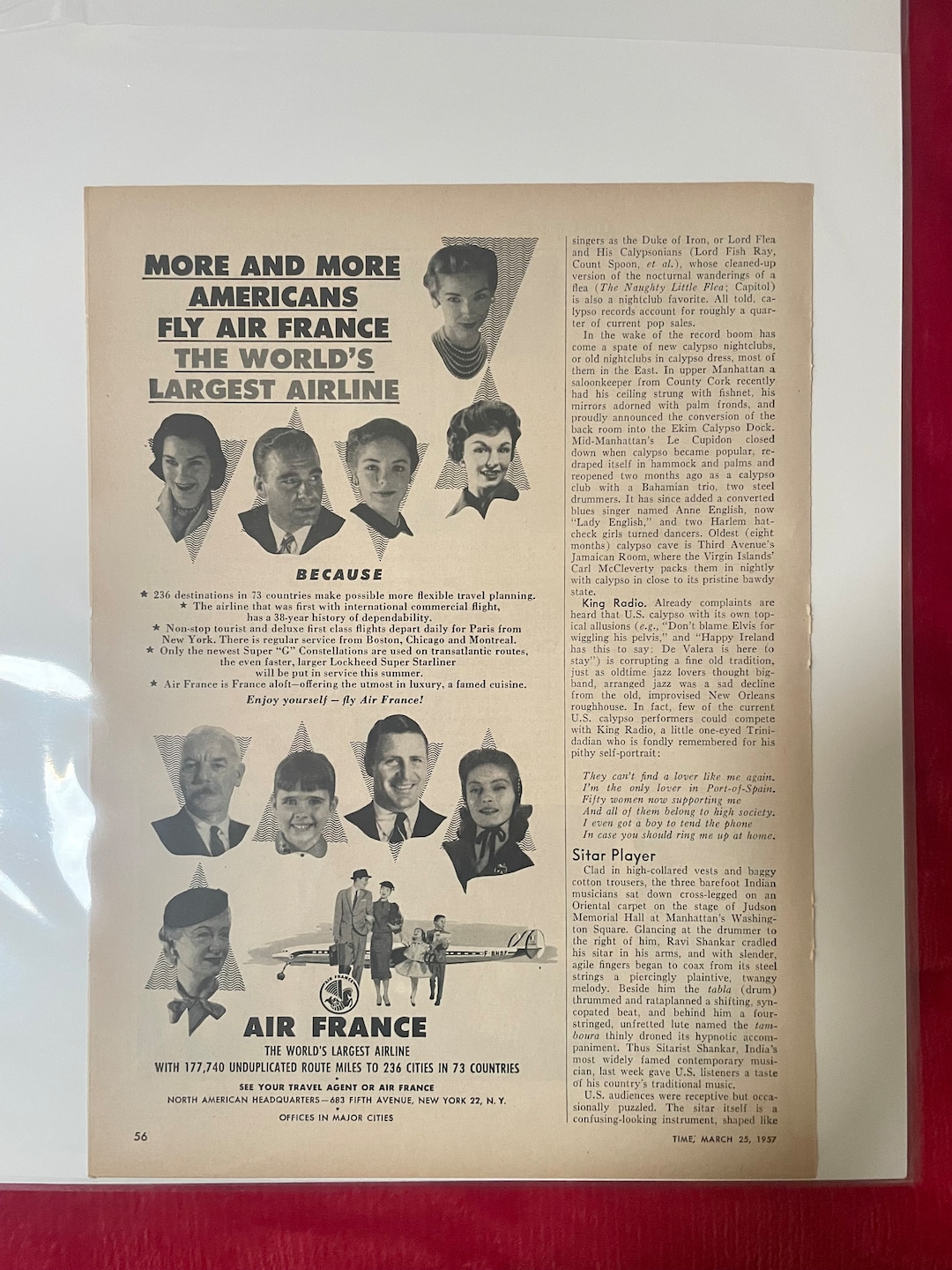 1957 Air France Ad - Etsy