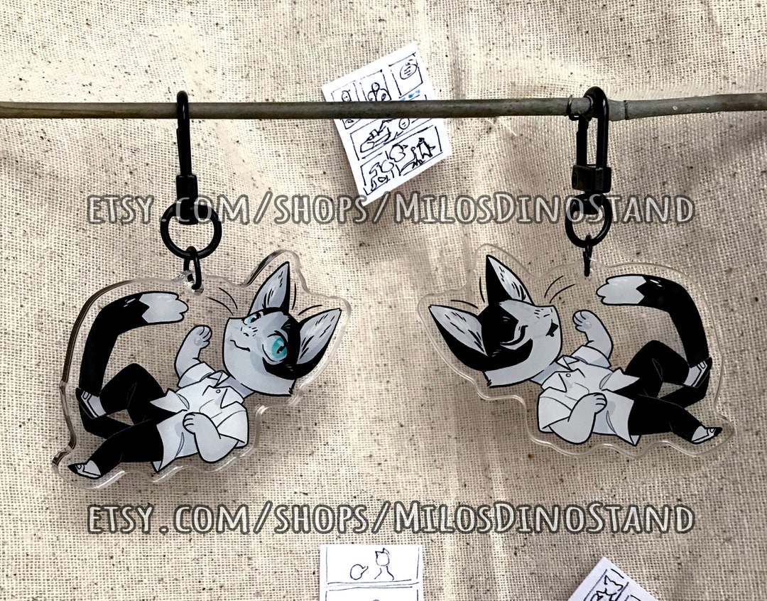 Monotone Blue Hachi - 2inch Acrylic Charm - Etsy