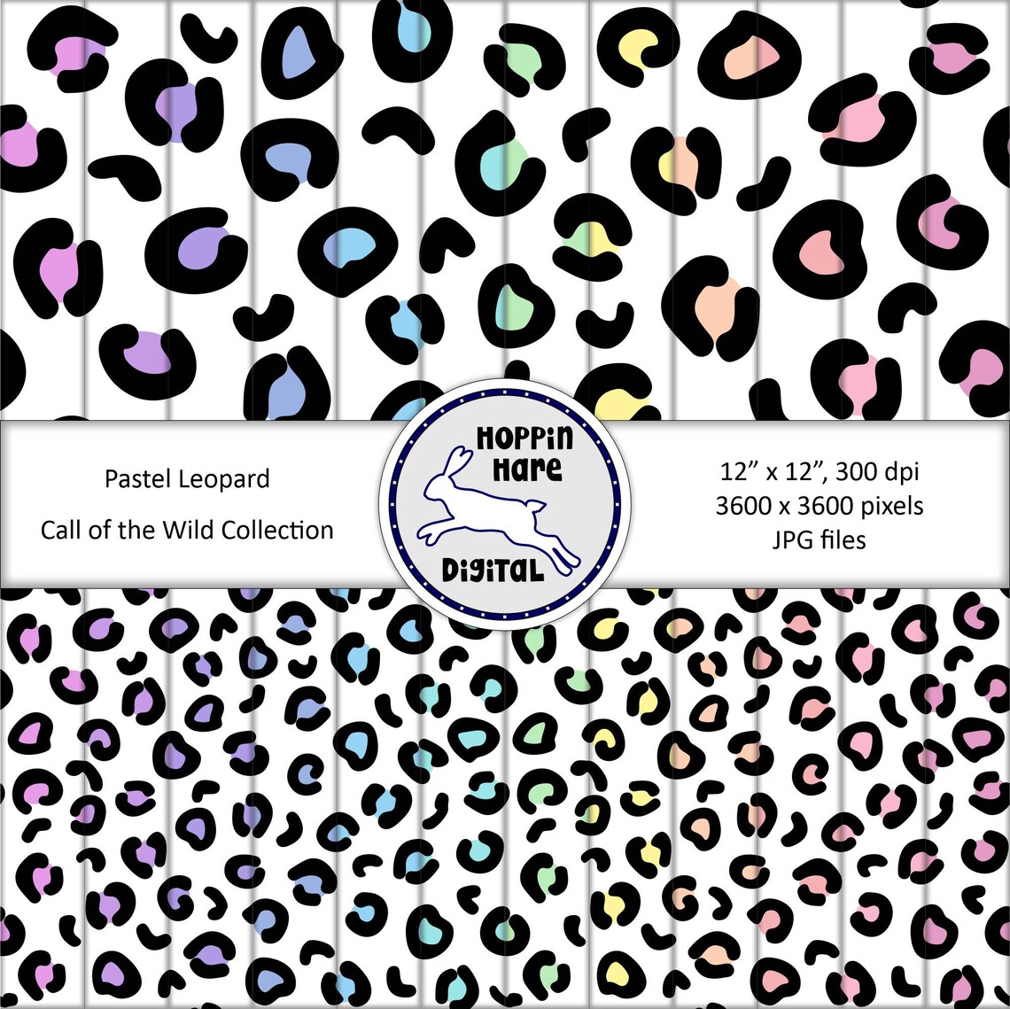 Leopard Print Digital Paper Pack - Cheetah Pattern Background Fur ...