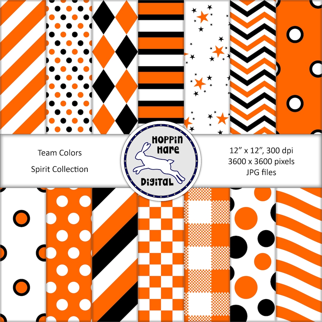 Team Spirit Digital Paper Pack - School Colors Scrapbooking Papers ...