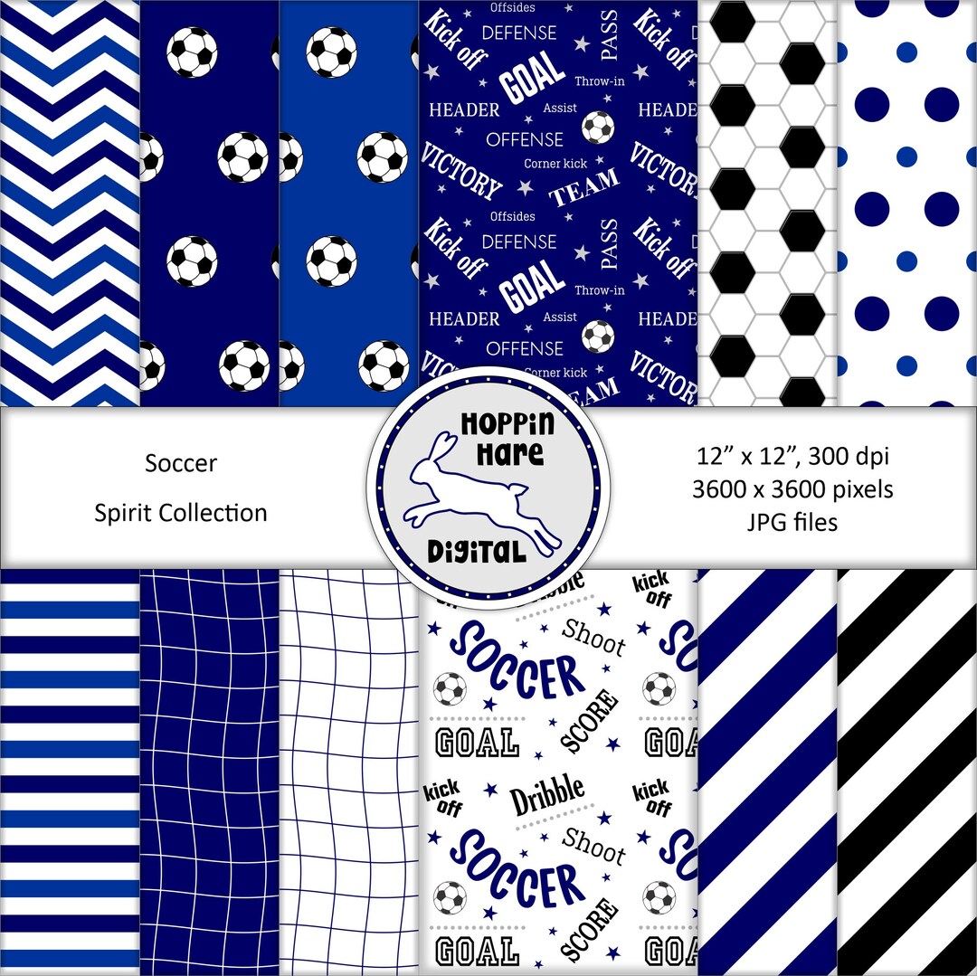 Soccer Digital Paper Pack - Soccer Scrapbooking Papers - Seamless ...