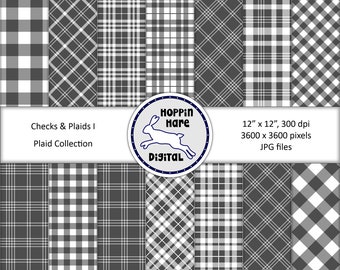 Plaid Digital Paper Pack Seamless Pattern Papers Rainbow - Etsy