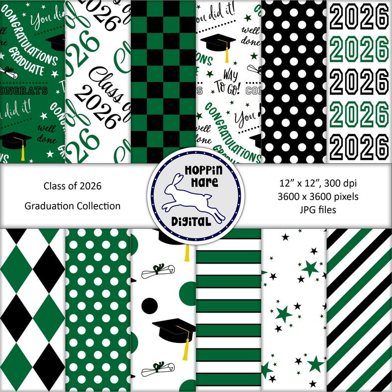 Graduation Green Clipart - Etsy