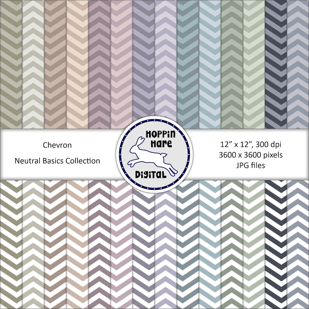 Chevron Digital Paper Pack - Seamless Pattern Papers - Neutral Colors ...