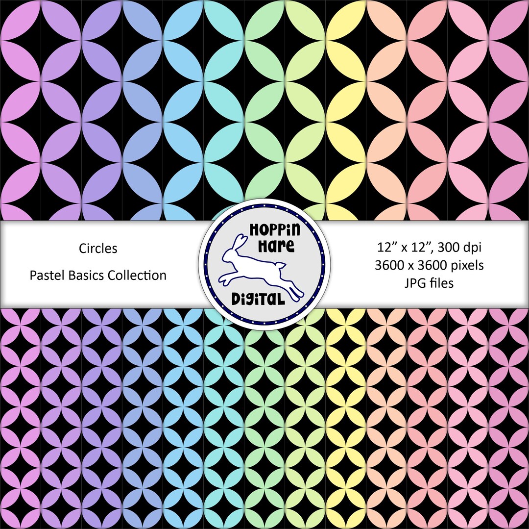 Digital Paper Pack Overlapping Circles Lattice Seamless Pattern Papers ...