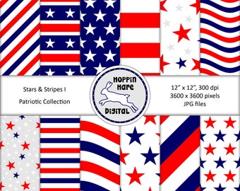 4th of July Seamless Pattern, Patriotic Stars and Stripes, Digital ...