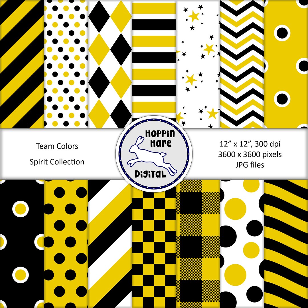 School Spirit Digital Paper Pack - Team Colors Scrapbooking Papers ...