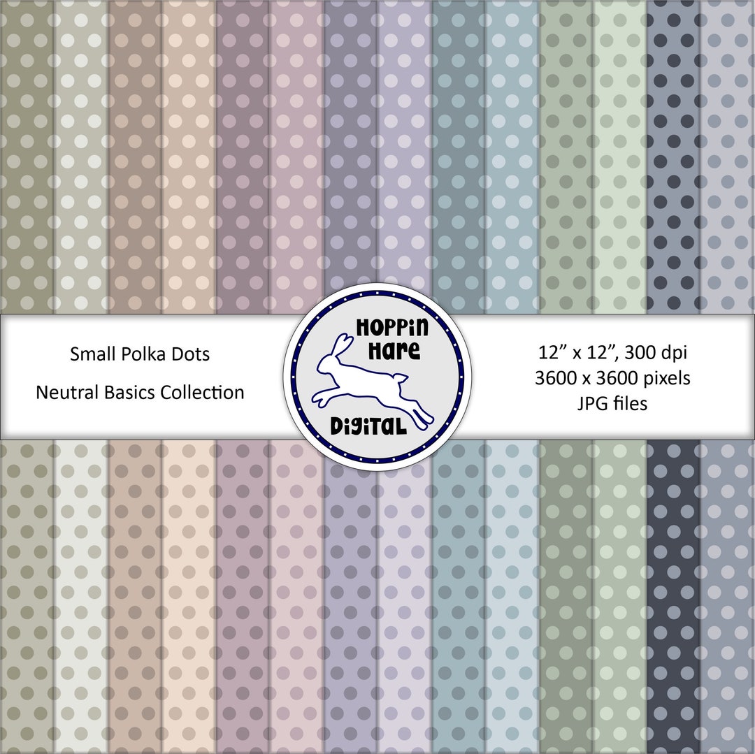 Polka Dot Digital Paper Pack - Polka Dots - Spots Circles - Seamless ...