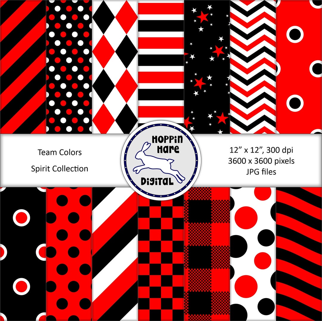 School Spirit Digital Paper Pack - Team Colors Scrapbooking Papers ...