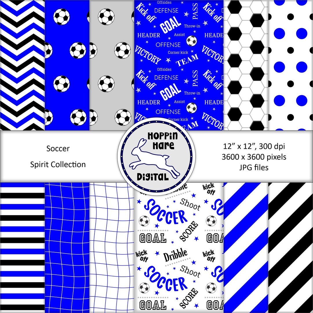 Soccer Digital Paper Pack - Soccer Scrapbooking Papers - Seamless ...