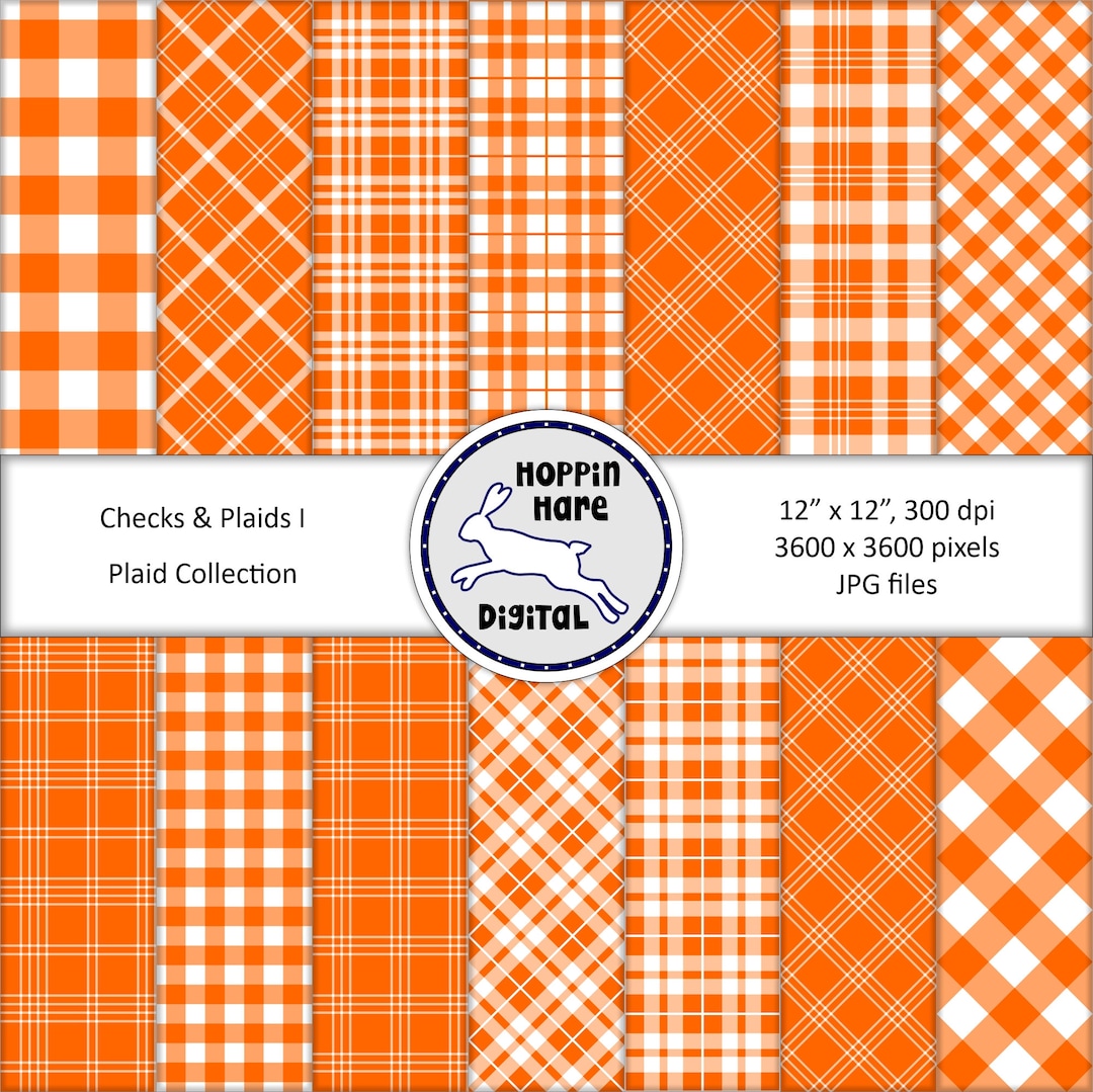 Plaid Digital Paper Pack - Checks Gingham Tartan Seamless Pattern ...