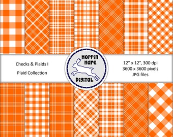 Plaid Digital Paper Pack Checks Gingham Tartan Seamless Pattern Papers ...
