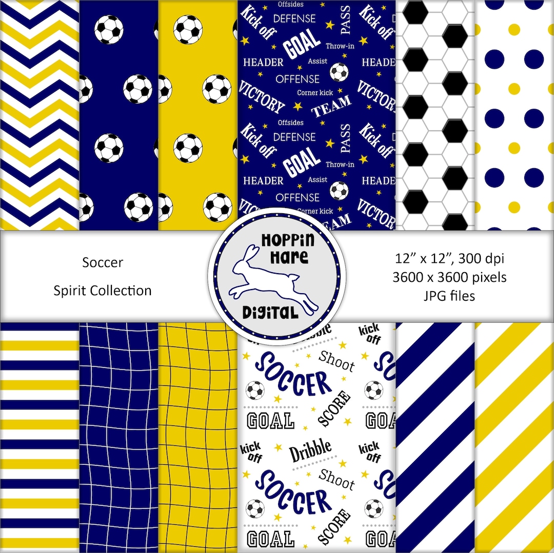 Soccer Digital Paper Pack - Soccer Scrapbooking Papers - Seamless ...