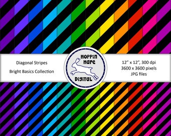 Plaid Digital Paper Pack Seamless Pattern Papers Rainbow Colors Bright ...