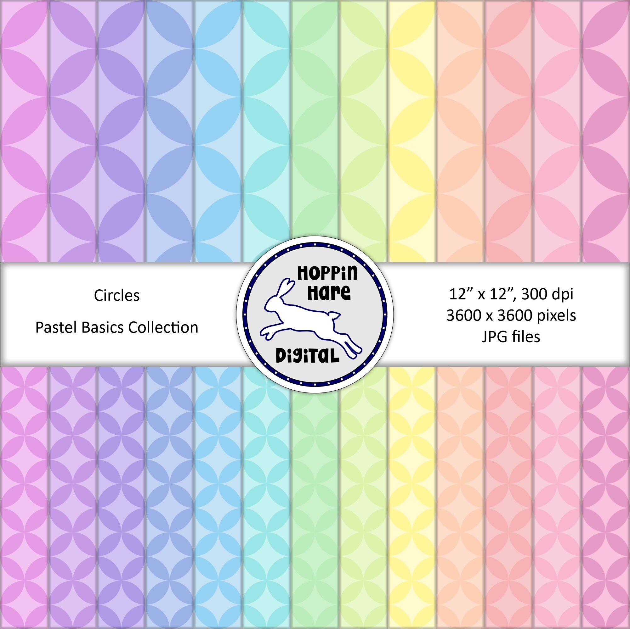 Digital Paper Pack Overlapping Circles Lattice Seamless Pattern Papers ...
