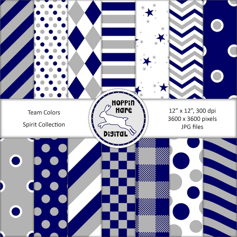 School Spirit Digital Paper Pack - Team Colors Scrapbooking Papers ...