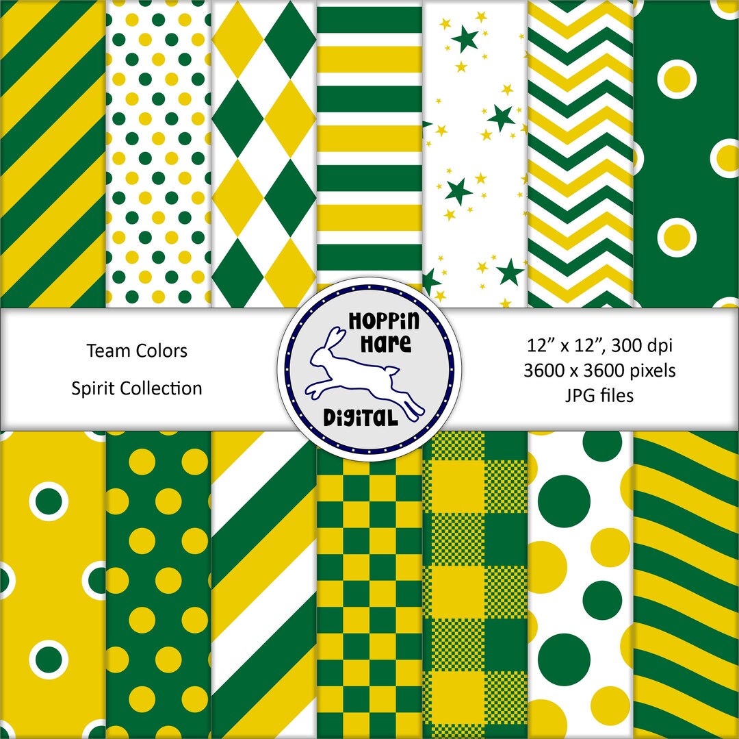 Team Spirit Digital Paper Pack - School Colors Scrapbooking Papers ...