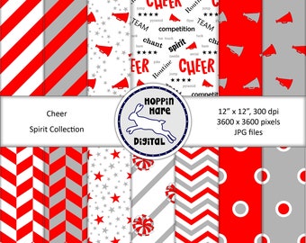 Cheer Digital Paper Pack Cheerleading Scrapbooking Papers - Etsy
