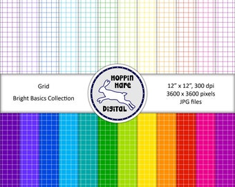 Grid Digital Paper Pack Squares Checks Boxes Seamless Pattern Papers ...