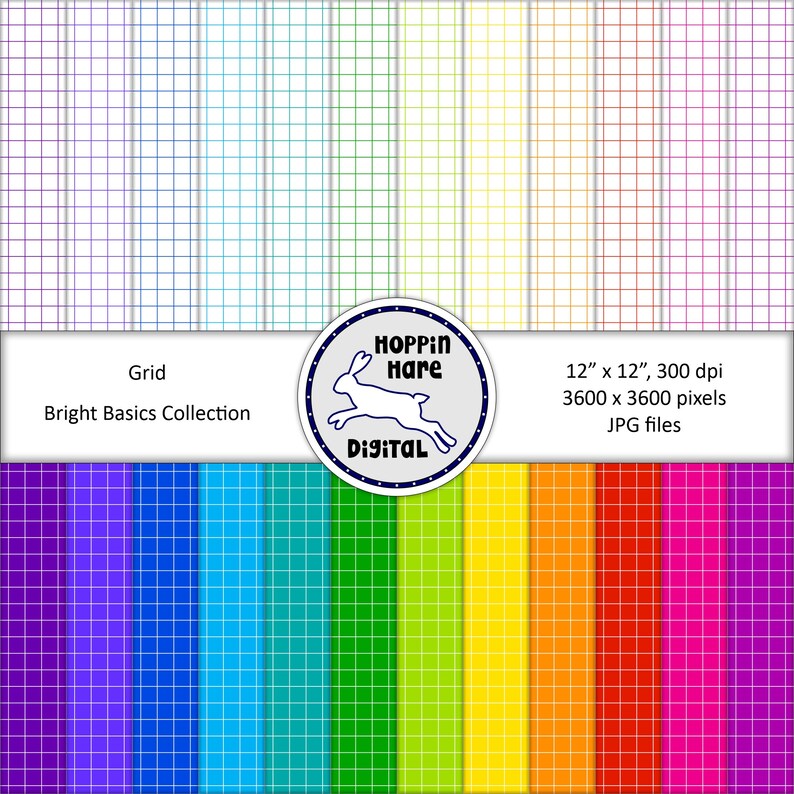 Grid Digital Paper Pack - Squares Checks Boxes Seamless Pattern Papers ...