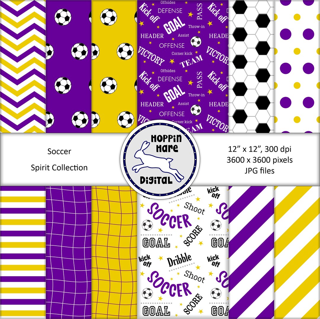Soccer Digital Paper Pack - Soccer Scrapbooking Papers - Seamless ...