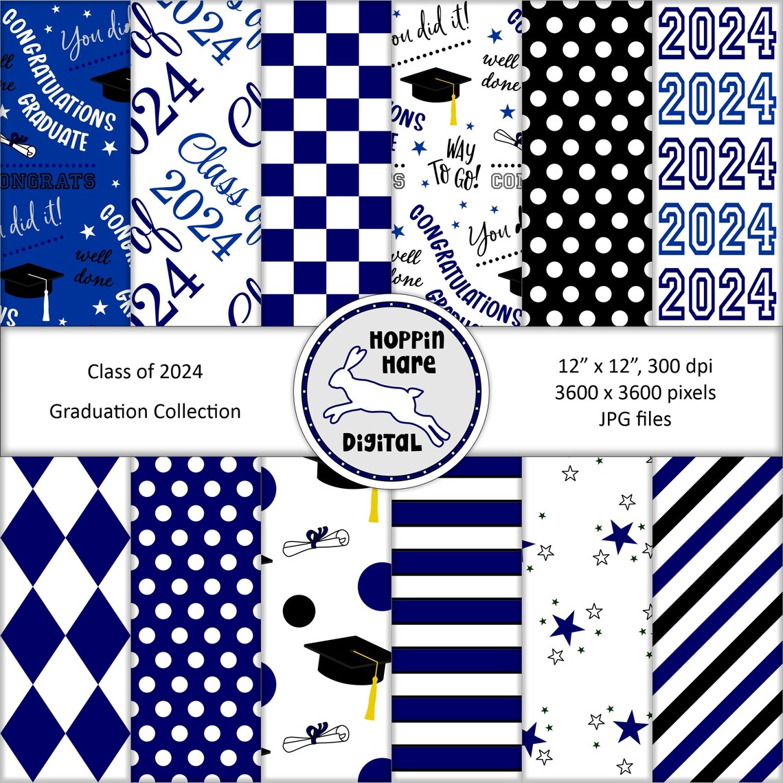 Graduation Digital Paper Pack Scrapbooking Papers Class of - Etsy