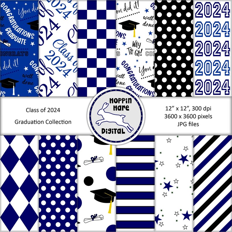 Graduation Digital Paper Pack Scrapbooking Papers Class of - Etsy