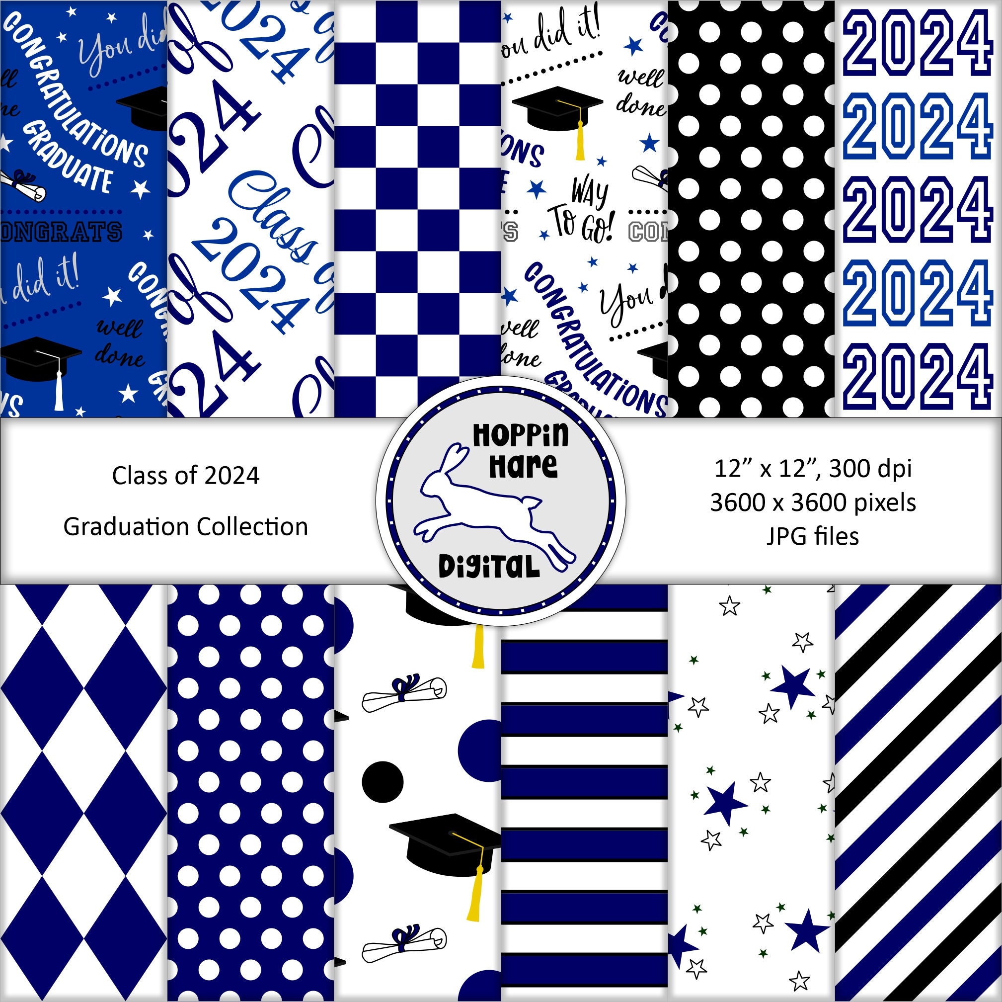 Graduation Digital Paper Pack Scrapbooking Papers Class of - Etsy