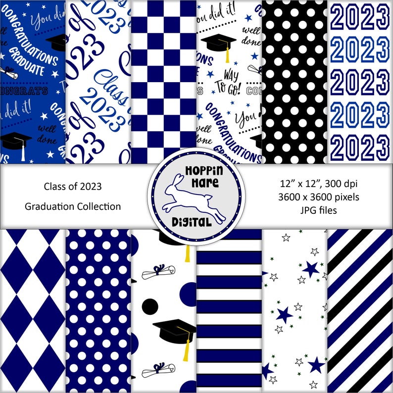 Graduation Digital Paper Pack Scrapbooking Papers Class of - Etsy