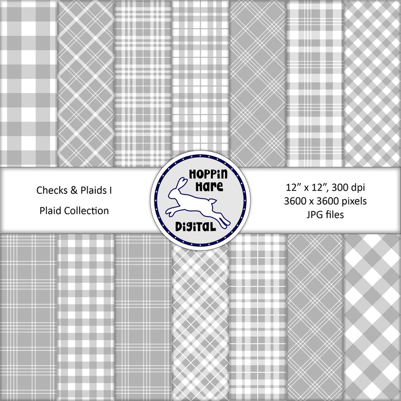Gray Grey Plaid - Etsy