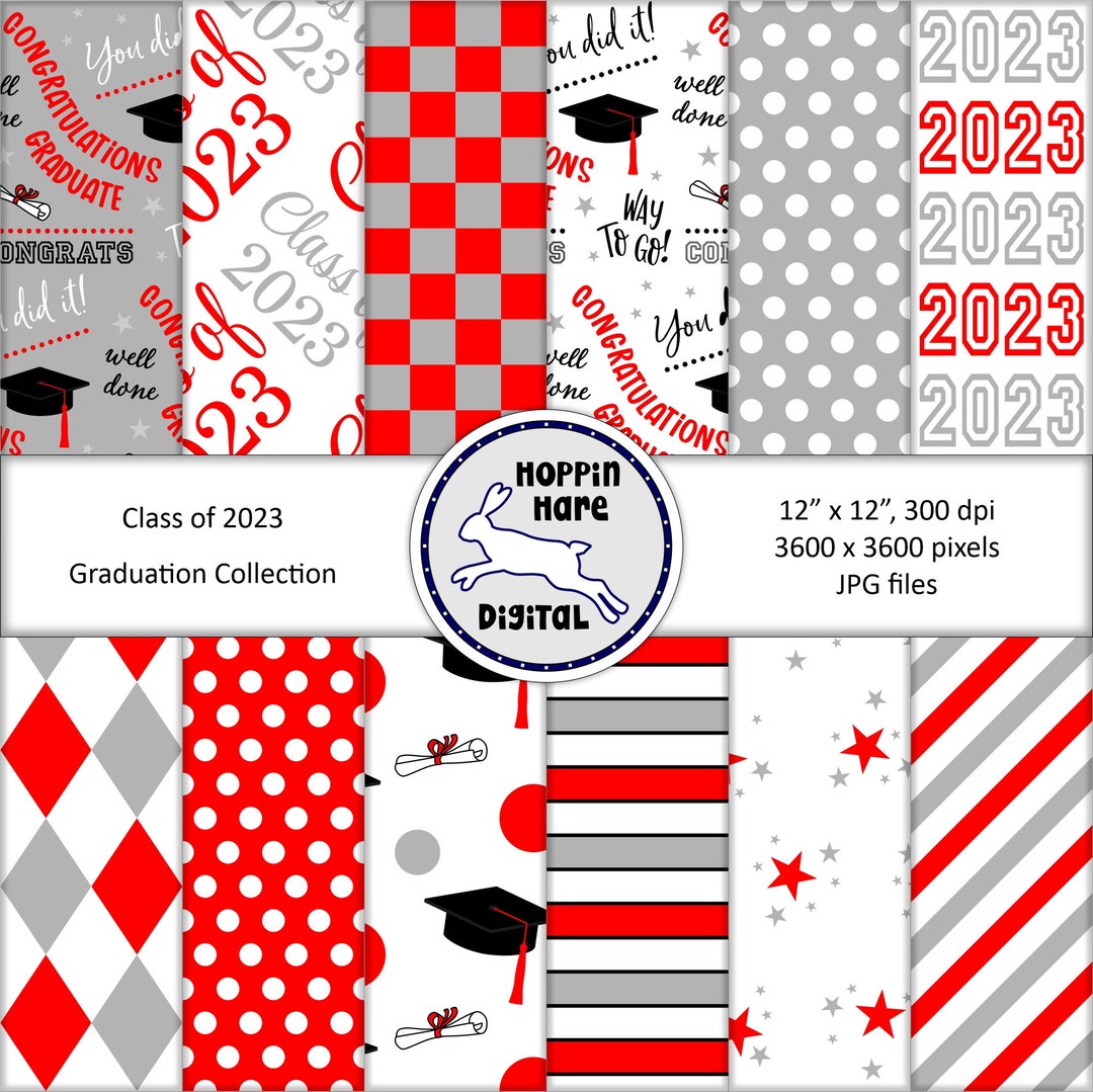 Graduation Digital Paper Pack Scrapbooking Papers Class of - Etsy